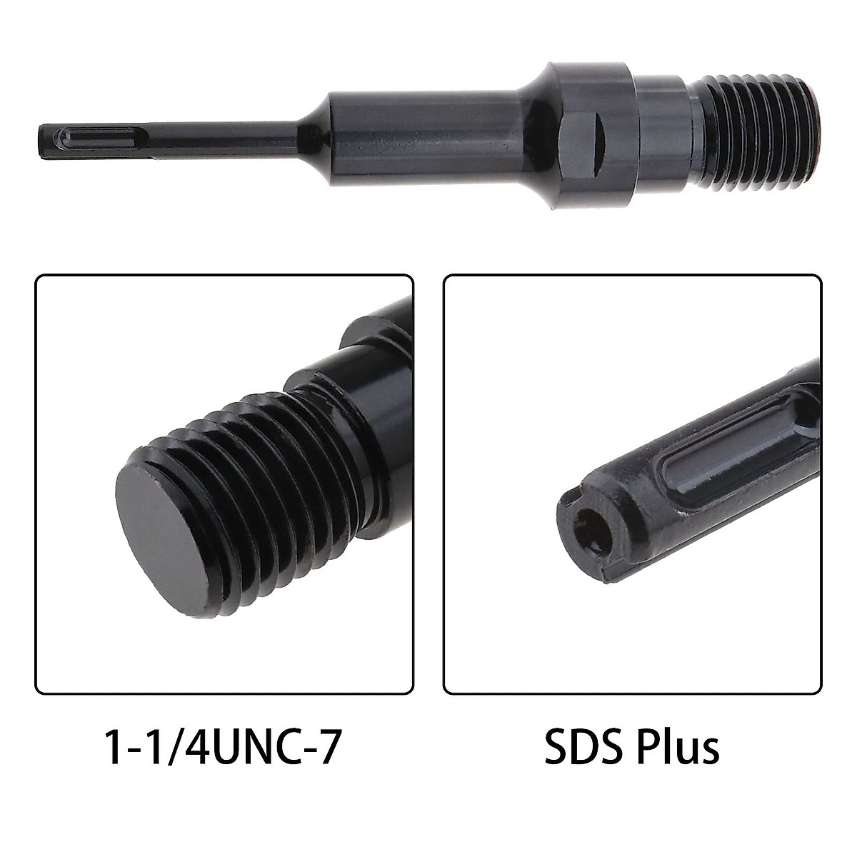 SING F LTD Core Drill Bit Adapter 1-1/4inch UNC to SDS Plus 20mm 45 Steel for Hammer Drill Diamond Core Drill Bits Connecting Hammer Drill Bit Accessories