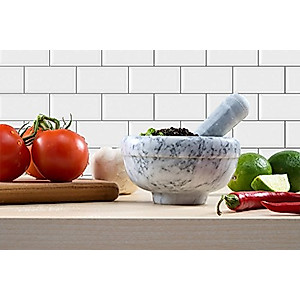 Sagler mortar and pestle set Marble Grey 3.75 inches diameter