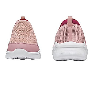 MAZURKA Shoes for Women Slip On Womens Women's Sneakers Wide Woman Walking Slip-On Black White Pink Grey Tan Width Wide Comfortable Fashion Athletic Soft Breathe Summer (Pink,Us Women Size 7)