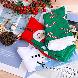 Cooraby 24 Pairs Women Christmas Socks Warm Cotton Crew Xmas Socks for Girls Women Christmas Gifts