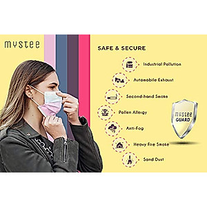 Mystee-2 15pcs Coloring Disposable 3-Ply Safety & comfortable Fashion Face Mask (Rose Gold)