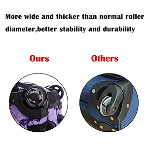 SKYMOVE 18 inches Wheeled Rolling Backpack Multi-Compartment Elementary Books Laptop Roller Bag Short Trip Carry-on for Women and Girls, Purple Butterfly