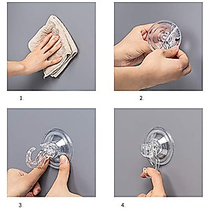 Suction Cup Hooks with Key Lock, Heavy Duty Vacuum Shower Suction Cup Hook Wall Door Glass Window Bathroom Kitchen Suction Wreath Hanger,Clear,2Pcs