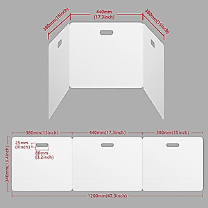 Privacy Shields 5 Pack Durable Easy Carry Plastic Desk Dividers-Easy to Disinfect Classroom Dividers-Portable Divider-Re-usable Privacy Divider