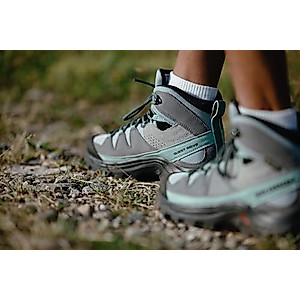 Salomon Women's QUEST ROVE GORE-TEX Leather Hiking Boots for Women, Quarry / Quiet Shade / Black, 8.5