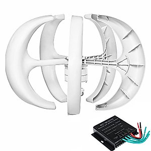 HUIZHITENGDA 10000W Lantern Wind Turbines Generator Kit,AC Wind Turbines Generator 12V 24V 48V 5 Blades with Controller No Noise Wind Turbine for Home Farm Boat (White),48v