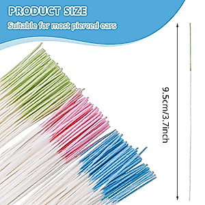 360 Pieces Earrings Hole Cleaner, Ear Floss Piercing Cleaner Earrings Hole Cleaner Disposable Piercing Aftercare Piercing Cleaning Line for Ear Piercing Care Cleaning (blue, Rose Red, Green)
