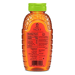 Nate's Organic 100% Pure, Raw & Unfiltered Honey - USDA Certified Organic - 16oz. Squeeze Bottle