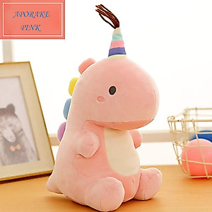 aporake Stuffed Animal Plush Toys, Cute Dinosaur Toy, Soft Plushies for Girls Plush Doll Gifts for Kids Boys Babies Toddlers (Pink, Medium)