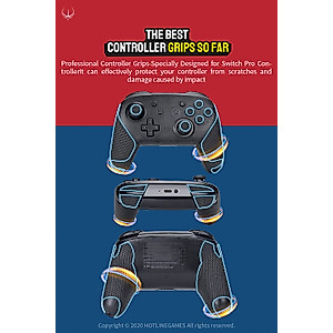 HOTLINEGAMES 2.0 Plus Controller Grip Compatible with Switch Pro Controller Grips Tape, Anti-Slip, Sweat-Absorbent, Easy to Apply (Handle Grips+Buttons+Triggers (20PCS))