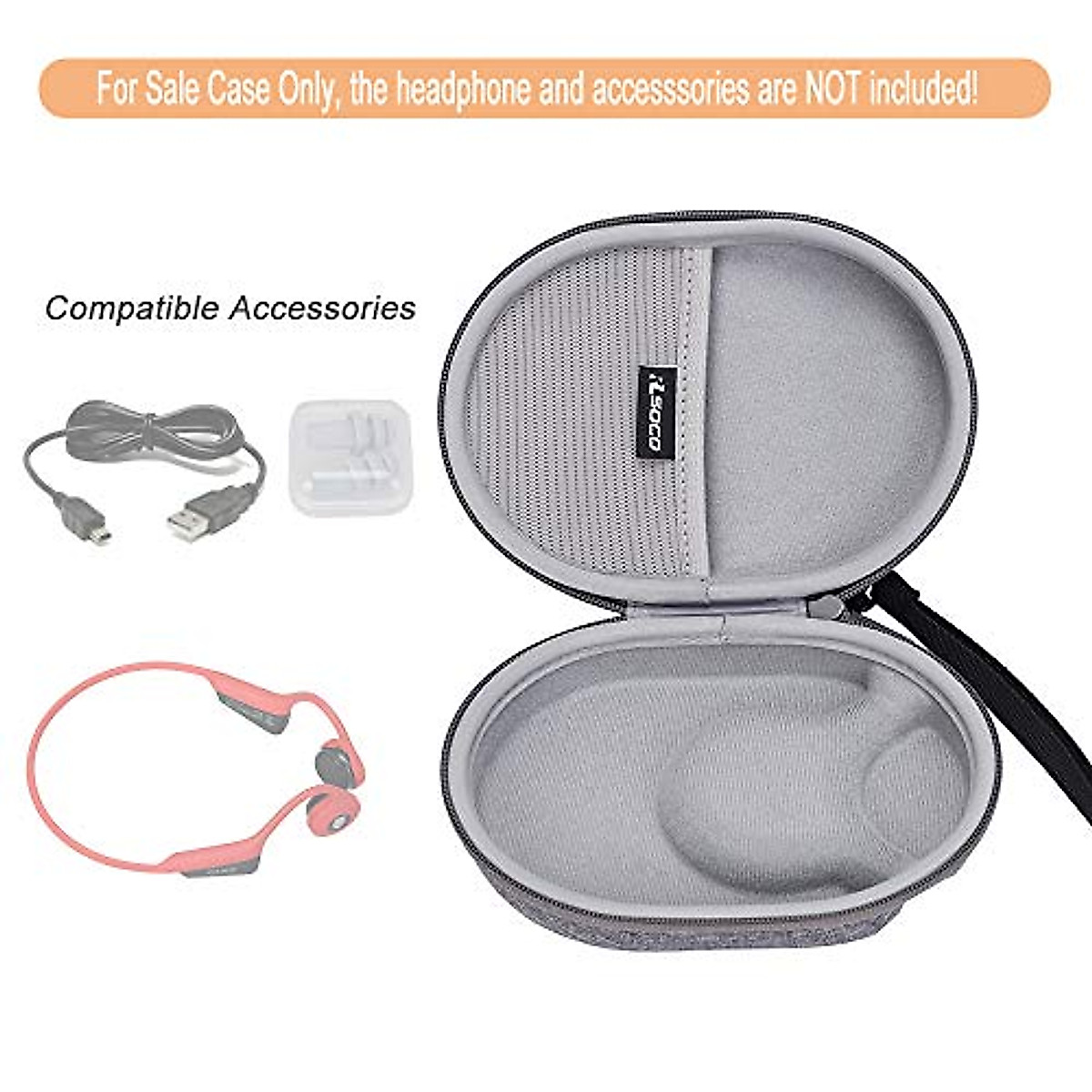 RLSOCO Hard Case for Shokz OpenRun Pro/OpenMove/OpenSwim & Works with AfterShokz Aeropex/Trekz Air/Titanium Mini/Trekz Titanium/Xtrainerz Bone Conduction Headphones
