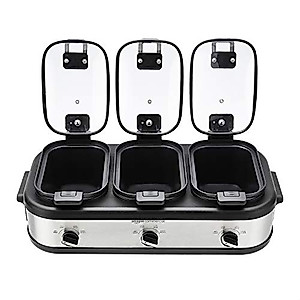 AmazonCommercial Stainless Steel 3x2.5QT Triple Slow Cooker