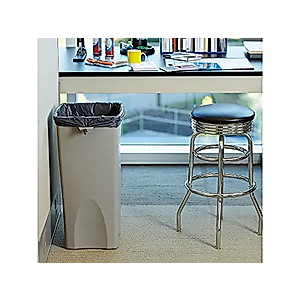 Rubbermaid Commercial Square Waste Container, 30.9" x 15.5" x 16.5", Beige