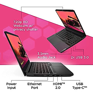 Lenovo IdeaPad Gaming 3 15.6" FHD 120Hz Gaming Laptop, AMD Ryzen 5-5600H, 16GB RAM 512GB SSD, RTX 3050 Ti 4GB GDDR6, Backlit Keyboard, Bluetooth, Webcam, WiFi, Windows 11, Shadow Black