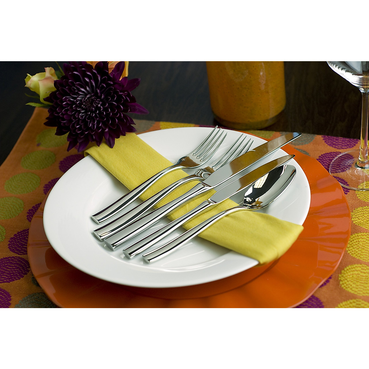 Fortessa Lucca Flatware Set, 20-Piece, Polished Stainless