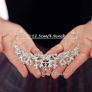 JWICOS Wedding Crowns for Women Tiaras and Crowns for Bride Birthday Crowns for Women Girls Princess Crowns and Tiaras for Girls Birthday Tiaras for Girls Tiara for Women (Silver)