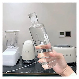 TIMLUX Transparent With Time Scale Water Bottle Creative Large Capacity Leakproof Drop-Resistant Plastic Drink Cup For Climb Travel New (Size : 700ml, Color : Transparent)