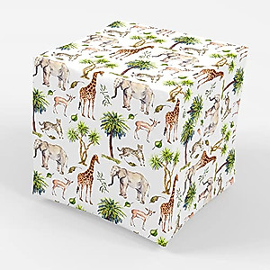 Stesha Party Safari Wrapping Paper Jungle Birthday Gift, Folded Flat 30 x 20 Inch, 3 Sheets