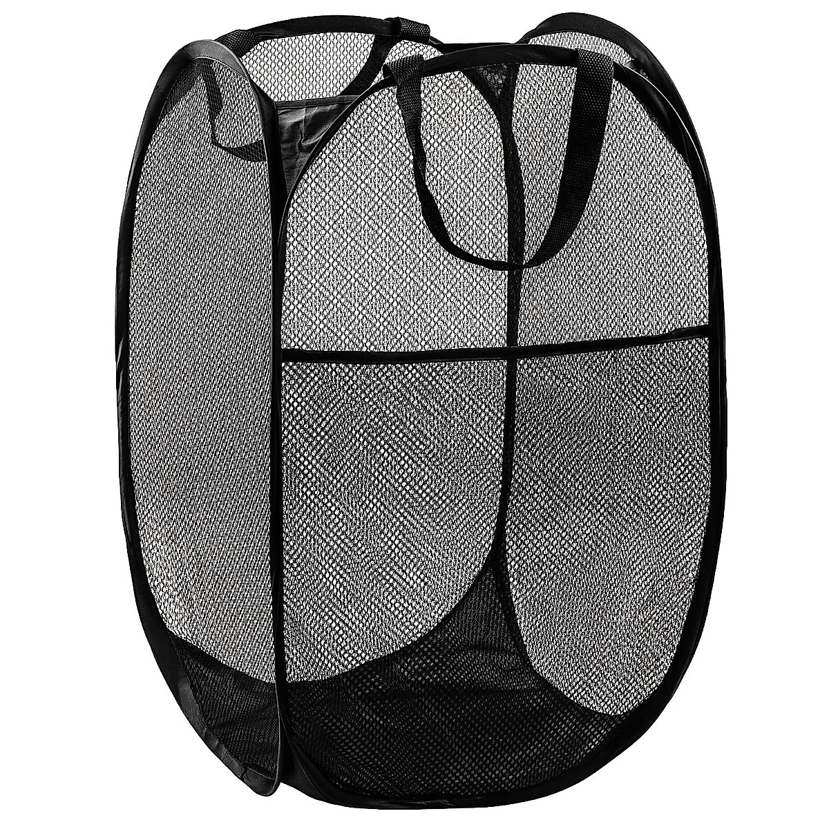 Pop Up Hamper, 1 PCS Mesh Pop Up Laundry Hamper, Premium Pop Up Laundry Basket, Mesh Laundry Basket, Pop Up Hampers for Laundry, Mesh Laundry Hamper, Foldable Popup Mesh Hamper, Travel Hamper, Black