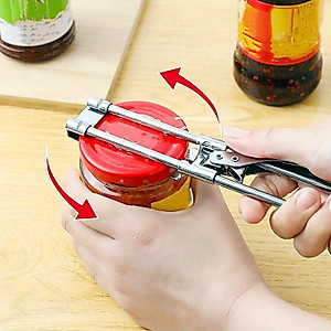Adjustable Stainless Steel Can Opener - Jar Opener for Weak Hands, Jar Gripper Tight Lid Opener - Small But Powerful - Easy Jar Opener for the Elderly and Children - for Most Sizes (Classic)