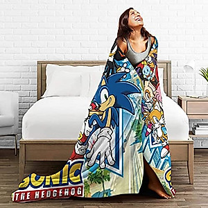 HUJIAN Cartoon Blanket Ultra-Soft Throw Blanket Air Conditioner Blanket Micro Fleece Blanket Light Weight Blanket for Bed Couch Living Room 50''X40''
