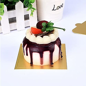 200Pcs Mini Cake Boards,Square Cake Bases,Dessert Displays Tray for Cupcakes, a Centerpiece on a Dessert Table, Cake Slices, Cupcakes, Treats, Cheesecake