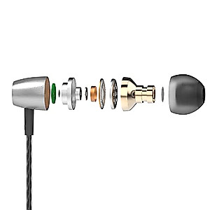 Betron in-Ear Headphones with Microphone - Extra S/M/L Noise Isolating Earbud Tips, Carry Case, Tangle-Free Cable, Wired 3.5mm Connection
