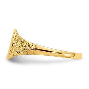 IceCarats 14K Yellow Gold Custom Engraved Signet Ring Handmade Personalized Monogram Initial Letter Band Size 6