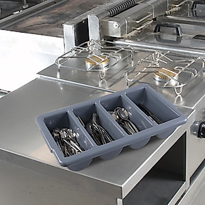 Callyne 4-Pack Plastic 4 Compartment Cutlery Bin, Flatware Storage Tray