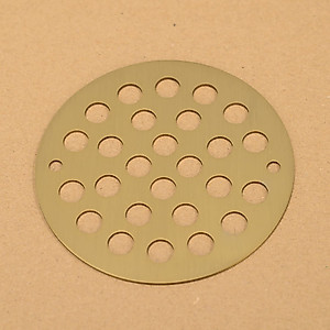Evangeline 4 Inch Shower Drain Cover Replacement Bathroom Grate Drain Strainer Round (Brushed Gold)