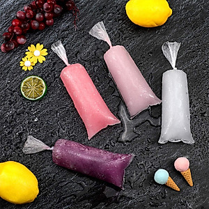 Ice Bags Disposable Ice Pop Mold Bags Plastic Ice Candy Bags for Making Ice Pop Yogurt Candy Freeze Pops (120)