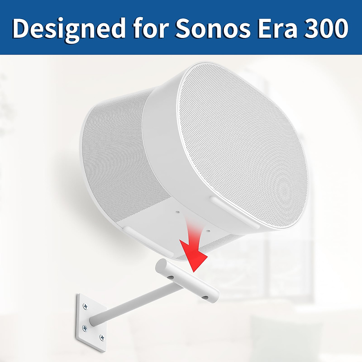 Speaker Mount Bracket for Sonos Era 300 Wall Mount Shelf with Kits Easy to Install - Metal Speaker Mount Mounting Bracket Compatible with Sonos Era 300 Mount for Saving Space, White