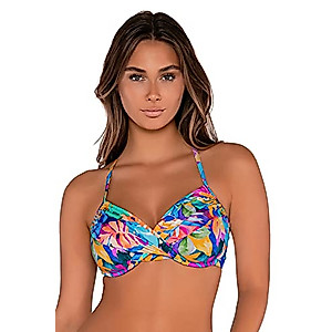 Sunsets Crossroads Underwire Women's Swimsuit Bikini Top with Unpadded Cups, Alegria, 34D