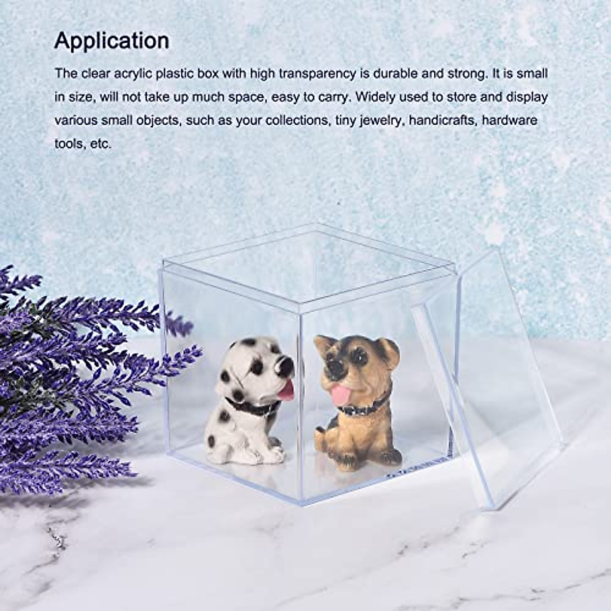 MECCANIXITY Clear Acrylic Plastic Storage Box Square Cube Display Case with Lid, 7.1x7.1x7.1cm Container Box for Small Item, Pack of 4