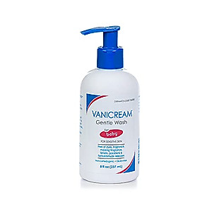 Vanicream Gentle Wash with Pump for Baby -Ideal for Normal to Sensitive/Dry Skin, Gluten and Sulfate Free, Dermatologist Tested, Transparent, Unscented, 8 Fl Oz