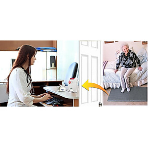 Smart Caregiver Economy Cordless Fall Monitor and Cordless Floor Mat Sensor Bundle with Pouch of 30 Cleaning Wipes