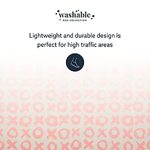 Linon Home Decor Products The Anywhere Washable Rug Boden Ivory & Pink 3' X 5' Accent Rug