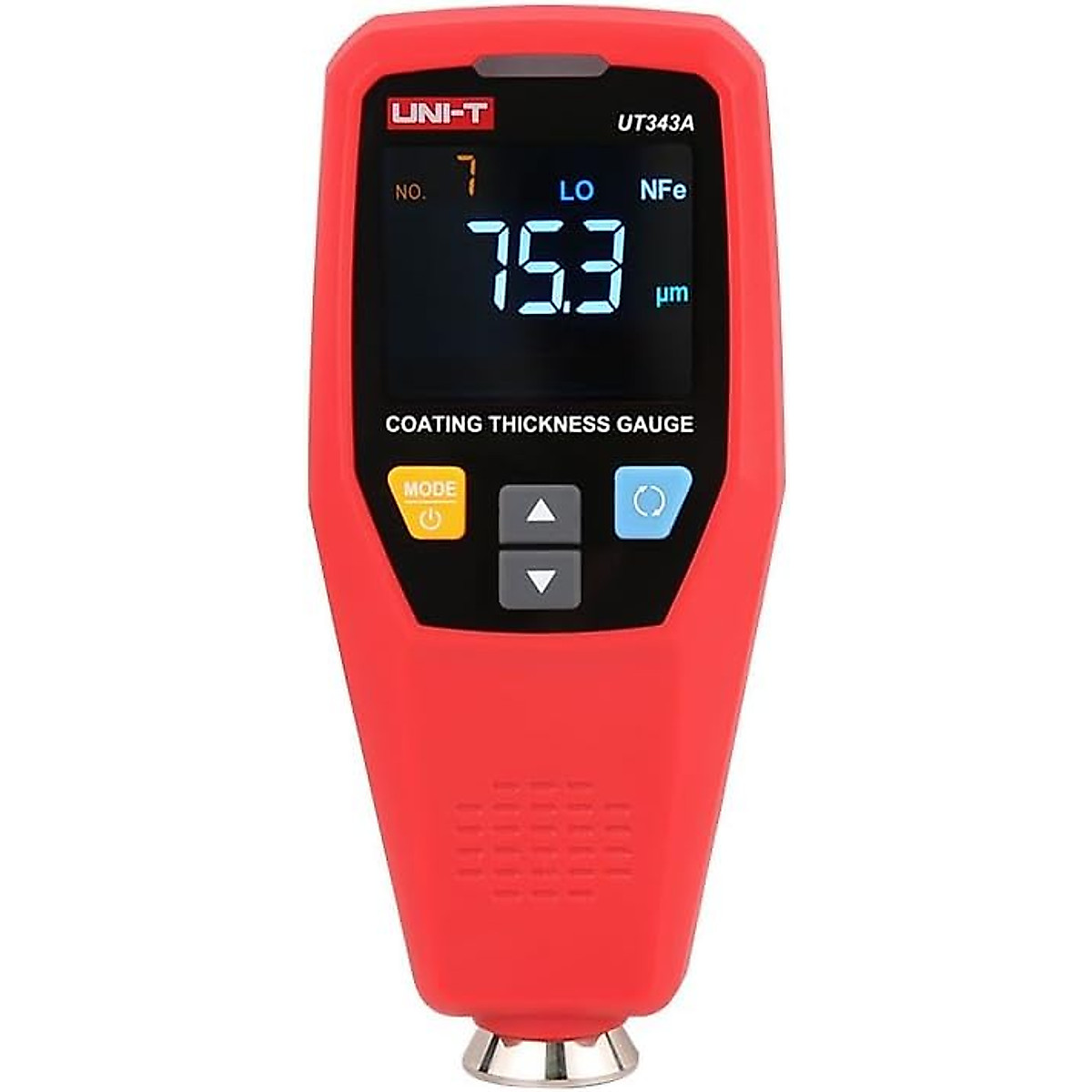 UNI-T UT343A Digital Coating Thickness Composite Gauge Meter Automobile Paint Film Tester Measuring FE/NFE Paint Tool USB Data Storage Single-Point Multi-Point Quick Judgment Prompt
