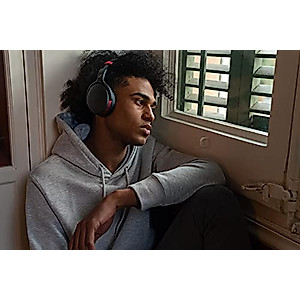 Sennheiser HD 458BT Bluetooth 5.0 Wireless Headphone with Active Noise Cancellation - 30-Hour Battery Life, USB-C Fast Charging, Foldable - Black/Red (Renewed)