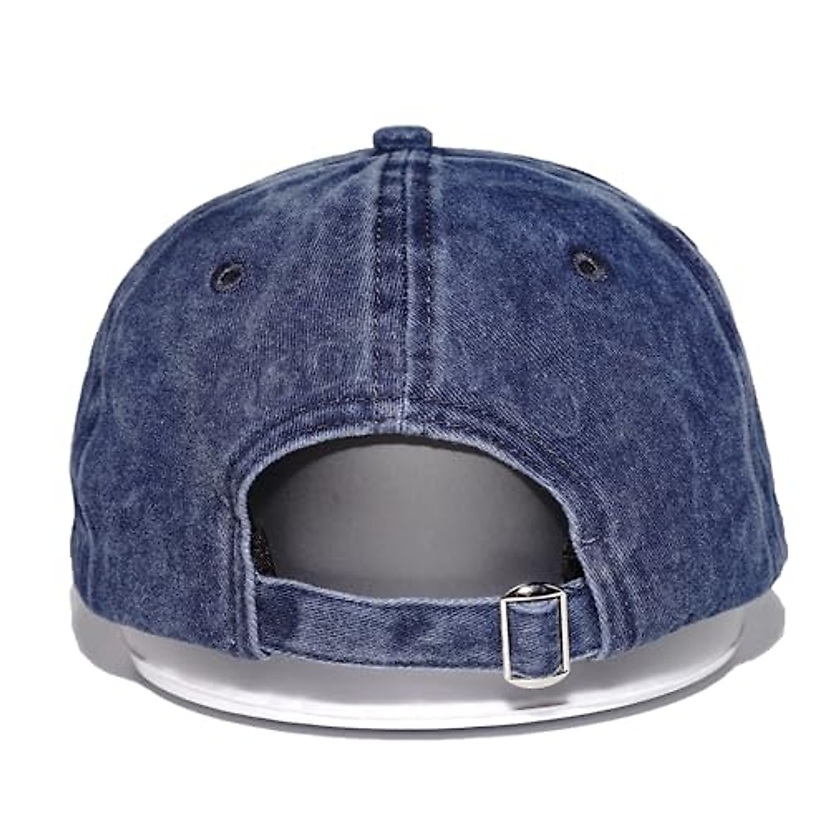 Giavuwn Embroidered Ukraine Hat Retro Vintage Washed Cotton Denim Baseball Caps Navy