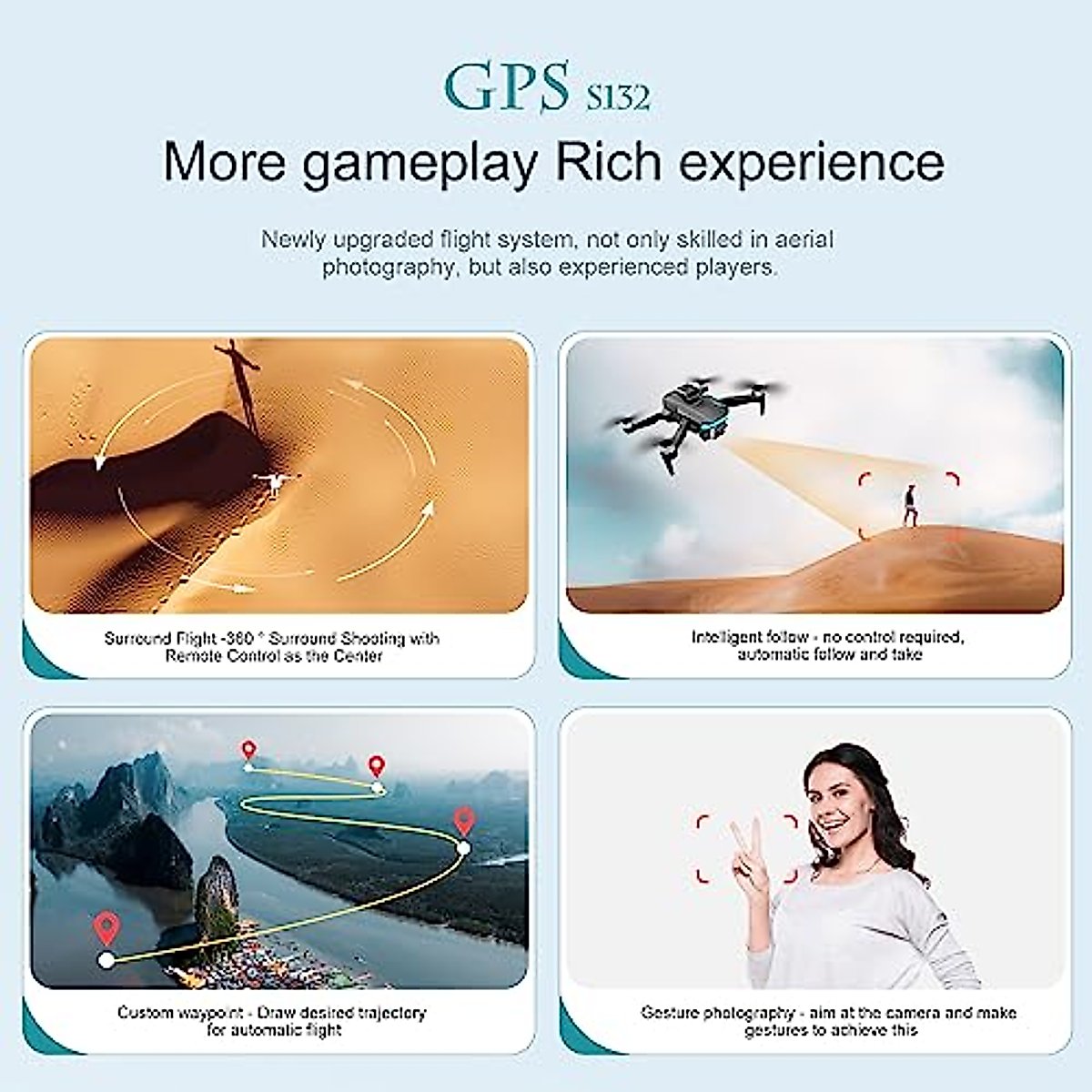 GoolRC GPS 5GWIFI Remote Control Drone with Camera 720P Dual Camera Obstacle Avoidance Brushless Motor Optical Flow Localization Remote Control Quadcopter for Kids Adults with Storage Bag