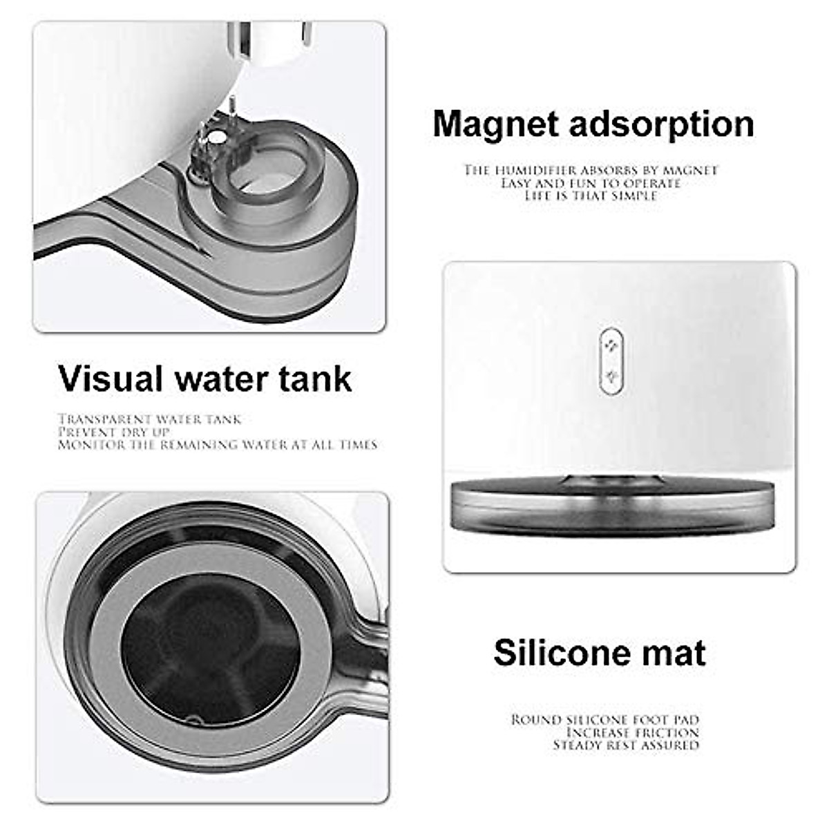 3 in 1 Bladeless Mini Desktop Fan with Cooling Humidifier and LED NightLight f