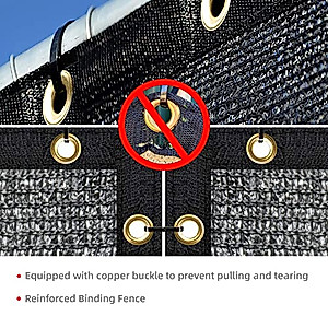 KANAGAWA 5ft x30ft Privacy Screen Fence, 90% Blockage Heavy Duty 175 GSM Fencing Mesh Net Cover for Outdoor Wall Garden Yard Backyard Cable Zip Ties Included Black-Available for Customied Sizes