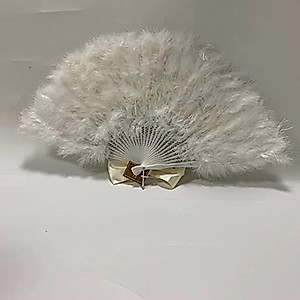 Custom Color White Wedding Feather Hand Fan Handmade Bride Photo Props for Wedding Party Favors Wedding Feather Fan Custom Fan