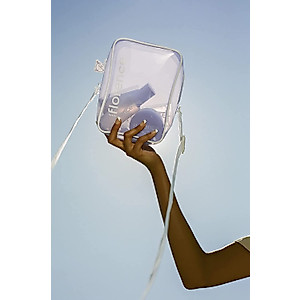 florence by mills Convertible Crossbody Cosmetic Bag, Clear Puple,Removable Adjustable Strap