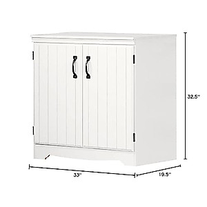 South Shore Farnel 2-Door Storage Cabinet-Pure White, Tall with 4