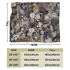 Anime Throw Blanket Levi Ackerman Throw Blanket Ultra-Soft Flannel Blanket