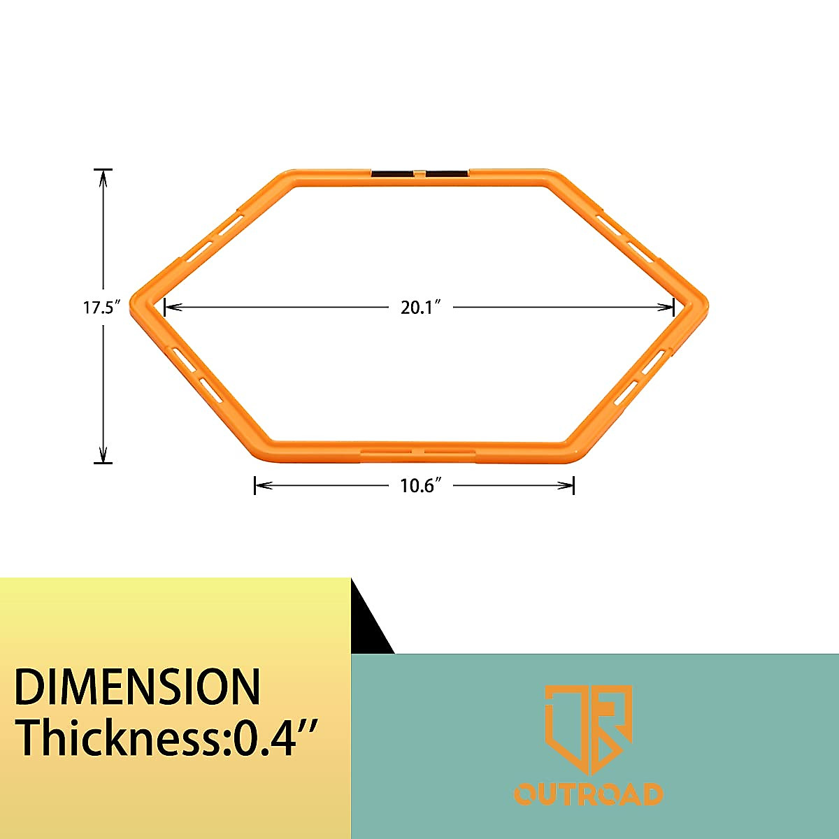 Outroad Speed Agility Training Ladder 6 Rings Set, Agility Footwork Training and Speed Hurdles Ladder, Fitness Equipment Sport Workout Home Gym,Orange