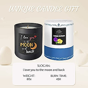 MYWEET Candle Lemon & Verbena Scented, 8 Oz Large Jar Single Wick Candle, Jar Candle Made with Natural Soy Wax, Up to 45 Hour Burn time