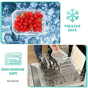 Skroam 10 Pack Glass Food Storage Containers with Lids, Glass Airtight Meal Prep Container Set for Lunch, on the Go, Leftover, Kitchen Pantry Organizers and Storage, BPA Free & Leak Proof